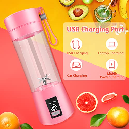 Luckkya Portable Blender,Personal Blender for Shakes and Smoothies with Rechargeable USB Port,Fresh Juice Personal Size Blender with 380ml and 6 Blades