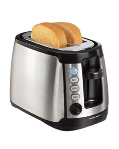 hamilton beach keep warm 2 slice toaster, silver with black (22811)