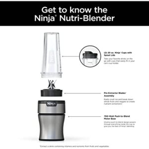 Ninja BN300 Nutri-Blender 900-Peak-Watt Personal Blender, 2 Dishwasher-Safe To-Go Cups (Renewed)