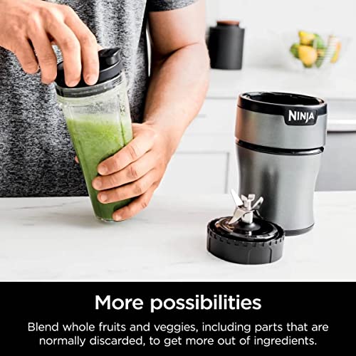 Ninja BN300 Nutri-Blender 900-Peak-Watt Personal Blender, 2 Dishwasher-Safe To-Go Cups (Renewed)