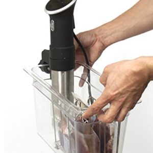 LIPAVI Sous Vide Container Model C5 – 1.75 Gallon, 12.7 X 7 Inch, Height 8 Inch. Strong, Clear Polycarbonate. NOT INCLUDED: Matching L5 rack and lids for virtually any Sous Vide machine.