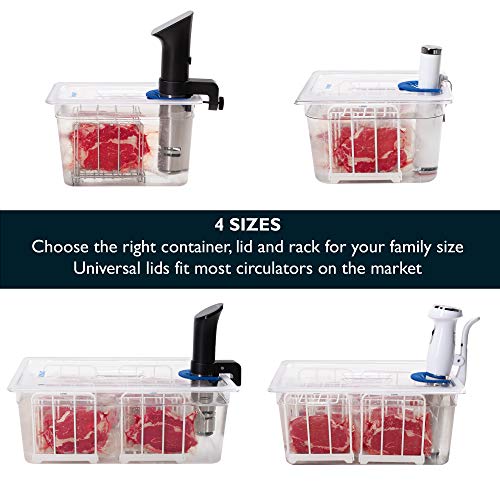 LIPAVI Sous Vide Container Model C5 – 1.75 Gallon, 12.7 X 7 Inch, Height 8 Inch. Strong, Clear Polycarbonate. NOT INCLUDED: Matching L5 rack and lids for virtually any Sous Vide machine.