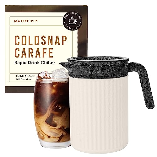 Maplefield Coldsnap Carafe Rapid Beverage Chiller 12.5 oz - Iced Coffee in 60 seconds - Instant Drink Cooler for Coffee, Tea & Cocktails - All-in-one Insulated Iced Coffee Maker and Carafe