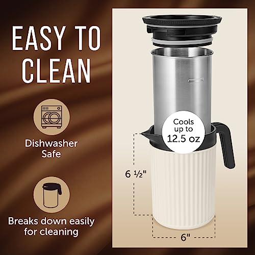 Maplefield Coldsnap Carafe Rapid Beverage Chiller 12.5 oz - Iced Coffee in 60 seconds - Instant Drink Cooler for Coffee, Tea & Cocktails - All-in-one Insulated Iced Coffee Maker and Carafe