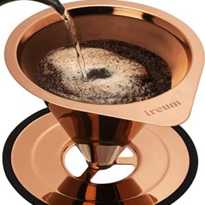 ireum Gourmet Pour Over Coffee Maker – Twill-Mesh, Paperless, Pour Over Drip Coffee Filter & Nonslip Silicone Base, 16oz.