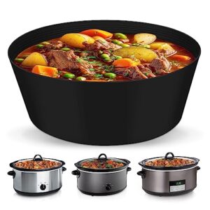 silicone slow cooker liners fit 7-8 qt oval slow cooker crock pot, food grade silicone crock pot liners reusable & leakproof dishwasher safe crockpot liner