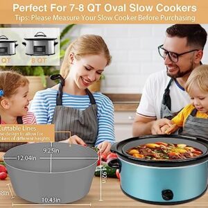 Silicone Slow Cooker Liners Fit 7-8 QT Oval Slow Cooker Crock Pot, Food Grade Silicone Crock Pot Liners Reusable & Leakproof Dishwasher Safe Crockpot Liner