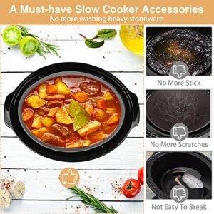 Silicone Slow Cooker Liners Fit 7-8 QT Oval Slow Cooker Crock Pot, Food Grade Silicone Crock Pot Liners Reusable & Leakproof Dishwasher Safe Crockpot Liner