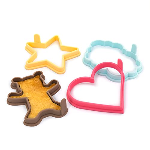 STIRLEX Silicone Pancake Molds for Heart, Star, Teddy Bear, Cloud Shape Pancakes, Set of 4, Premium Nonstick Pancake Shaper for Kids, Pancake Maker Mold for Griddle