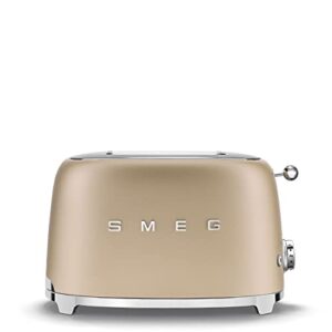 smeg 2-slice toaster matte champagne