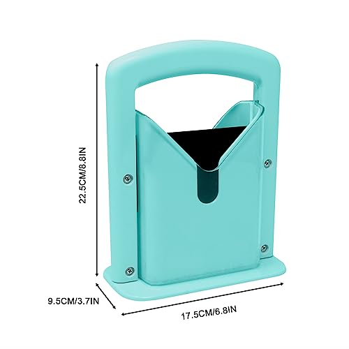 Bagel Slicer, Safety Handle, Bagel Cutter Stainless Steel (Aqua Sky)