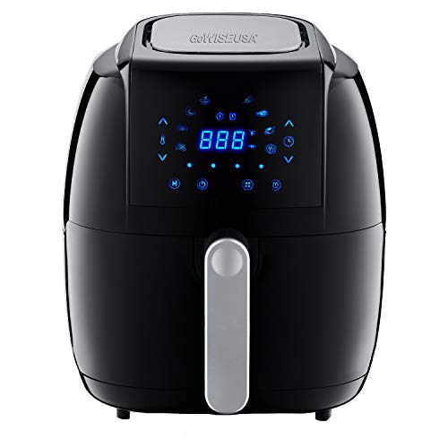 GoWISE USA GW22921-S 8-in-1 Digital Air Fryer with Recipe Book, 5-Qt, Black