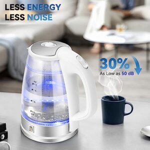 Electric Glass Kettle, Double Wall, 6 Hours Keep Warm,1200W Hot Water Boiler, Auto Shut-Off and Boil-Dry Protection - GK9488A