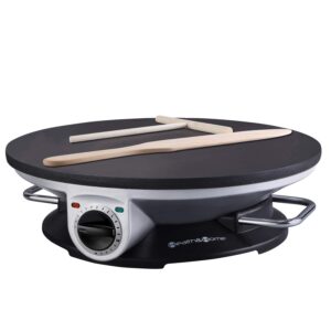 health and home no edge crepe maker - 13 inch crepe maker & electric griddle - non-stick pancake maker- crepe pan