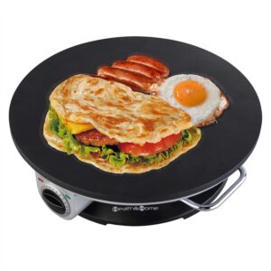 Health and Home No Edge Crepe Maker - 13 Inch Crepe Maker & Electric Griddle - Non-stick Pancake Maker- Crepe Pan