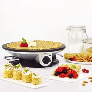 Health and Home No Edge Crepe Maker - 13 Inch Crepe Maker & Electric Griddle - Non-stick Pancake Maker- Crepe Pan