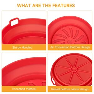 2 Pcs Silicone Air Fryer Liners for 3 to 7 QT,Collapsible Silicone Liners for Air Fryer Basket, Reusable Silicone Pot Baking Tray Oven Accessories Easy Cleaning Heat Resistant -Top 8.2'' Bottom 7''