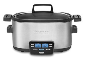 cuisinart msc-600fr cuisinart msc-600fr 3-in-1 cook central 6-quart multi-cooker: slow cooker, brown/saute, steamer (renewed), silver