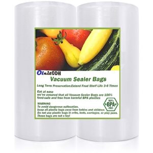 vacuum sealer bags roll 2 pcs 11" x 150' rolls (total 300 feet) vac seal bags for food saver storage, meal saver freezer vacuum sealer bags, sous vide bags vacuum sealer, non-bpa vacuum sealer bags