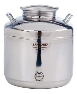 sansone stainless steel water dispenser with spigot, 3.96 gallon, 15 liters, silver