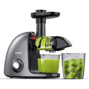 slow masticating juicer machines, sifene cold press juicer for fruit & vegetable, 90% juice yield maker extractor with soft/hard modes, quiet motor & anti-clog system, easy to clean