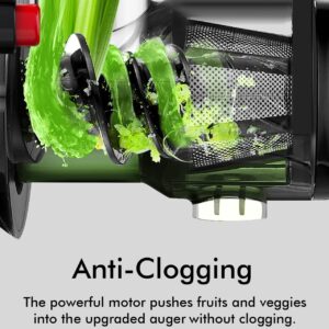 Slow Masticating Juicer Machines, SiFENE Cold Press Juicer for Fruit & Vegetable, 90% Juice Yield Maker Extractor with Soft/Hard Modes, Quiet Motor & Anti-Clog System, Easy to Clean