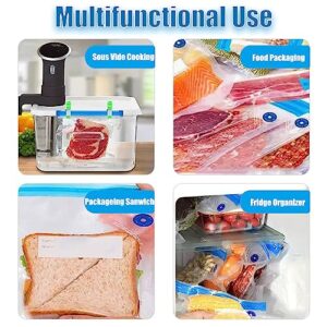 Sous Vide Bags,20pcs Reusable Vacuum Sealer Bags Kit,15 Mixed Sizes BPA Free Zipper Bags for Food,4 Sealing Clips,1 Hand Pump for Food Storage and Sous Vide Cooking