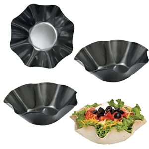 skoxkoc large taco shell bowl maker molds – 3 pack 8.4" nonstick carbon steel tortilla maker shell pans baking molds tostada for frying salad bowls (3)