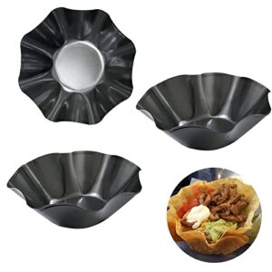 Skoxkoc Large Taco Shell Bowl Maker Molds – 3 Pack 8.4" Nonstick Carbon Steel Tortilla Maker Shell Pans Baking Molds Tostada for Frying Salad Bowls (3)