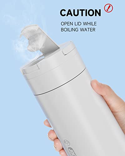 Travel Kettle, Portable Electric Kettle Small Kettle Boiler for Travel and Work, 304 Stainless Steel,BPA Free, 4 Temperature Adjustable with LED Display,Auto Shut-Off and Boil Dry Protection with Keep Warm Function,380ml Mini Kettle.