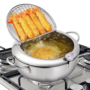 oxydrily,deep fryer pot,304 stainless steel with temperature control and lid japanese style tempura fryer