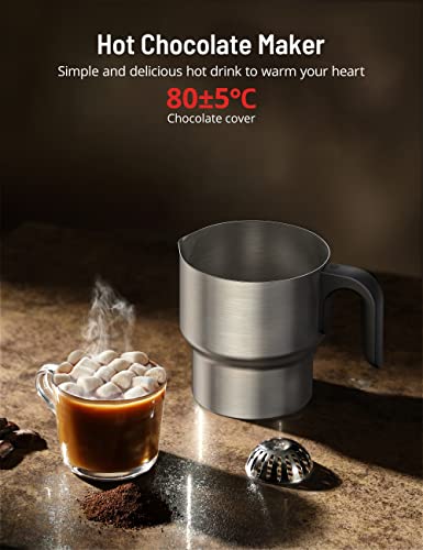 Paris Rhône Milk Frother and Steamer, 𝟓𝟎𝟎𝐌𝐋/𝟏𝟔.𝟗𝐎𝐙 𝐃𝐞𝐭𝐚𝐜𝐡𝐚𝐛𝐥𝐞 Hot Chocolate Maker, Electric Milk Warmer, Hot Cocoa Maker, Stainless Steel Hot/Cold Foam Maker, Dishwasher Safe