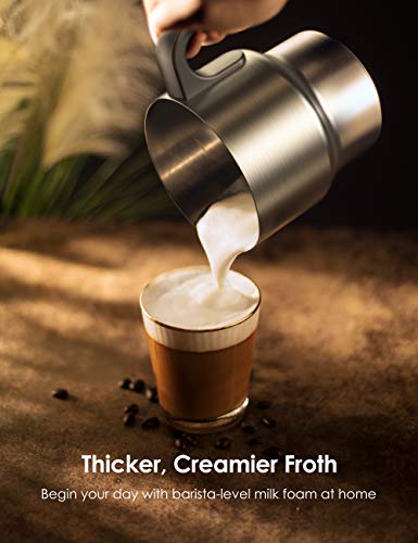 Paris Rhône Milk Frother and Steamer, 𝟓𝟎𝟎𝐌𝐋/𝟏𝟔.𝟗𝐎𝐙 𝐃𝐞𝐭𝐚𝐜𝐡𝐚𝐛𝐥𝐞 Hot Chocolate Maker, Electric Milk Warmer, Hot Cocoa Maker, Stainless Steel Hot/Cold Foam Maker, Dishwasher Safe