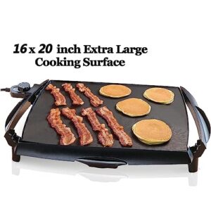 Extra-Large Nonstick Electric Griddle - 16-Slices of French Toast at One Time, Cooking Pancakes, Eggs, Bacon, Easy Cleaning