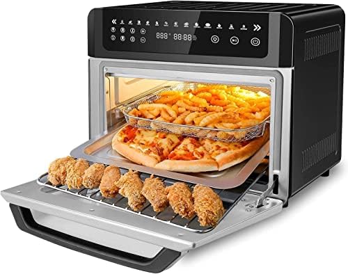 Gevi Air Fryer Toaster Oven Combo, Large Digital LED Screen Convection Oven with Rotisserie and Dehydrator, Extra Large Capacity Countertop Oven with Online Recipes