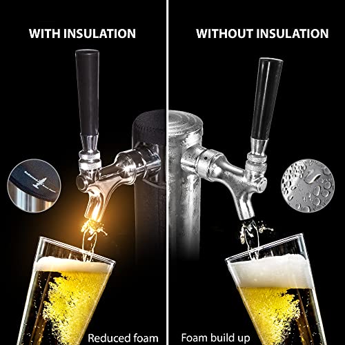 Kegerator Tower Insulator for Beer Tower - Neoprene Design - Perfect Fit for Kegerator Tap Tower - Easy to Use Beer Tower Cooler Accessory (3.0" Diameter Beer Tower)