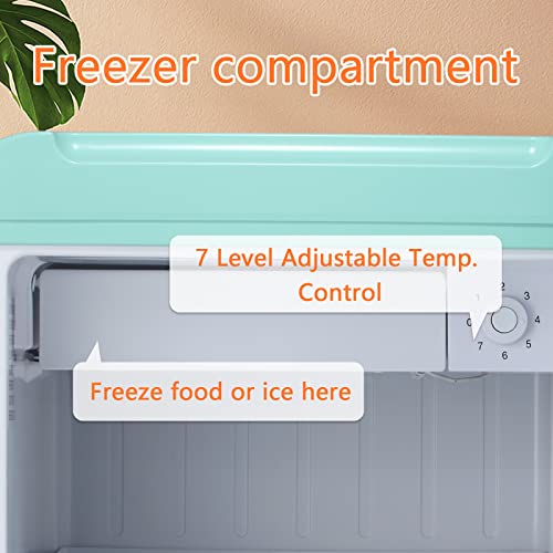 Antarctic Star Compact Refrigerator Mini Fridge for Beverage, Ice Cream, Vegetable, Fruit, 1.7 Cu. Ft., Freezer with Drip Tray, Bottle Racks and Defrost Button, Great for Bedroom, Office, Garage, Dorm, Green