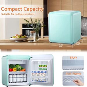 Antarctic Star Compact Refrigerator Mini Fridge for Beverage, Ice Cream, Vegetable, Fruit, 1.7 Cu. Ft., Freezer with Drip Tray, Bottle Racks and Defrost Button, Great for Bedroom, Office, Garage, Dorm, Green