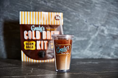 Grady's Cold Brew Coffee | Decaf | New Orleans Style Cold Brew Concentrate | 12 Bean Bags + 1 Pour & Store Pouch | 36 Total Servings