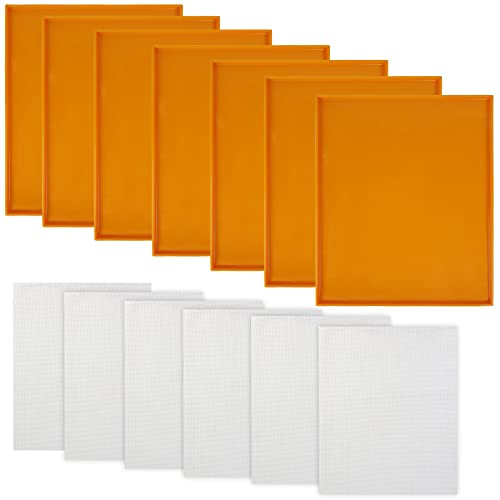 6PCS Silicone Dehydrator Sheets,Fruit Leather Silicone Dehydrator Mats with Edge Compatible with Cosori CP267-FD, Non-Stick Food Dehydrator Mats for Fruits Meat Vegetables Herbs (Orange 6 Packs)