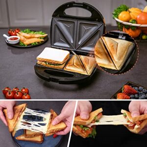 Aigostar 2in1 Sandwich Maker Panini Press Grill with Nonstick Plates, Double-Sided Heating Electric Sandwich Press Grill, Breakfast Sandwich Toaster Grilled Cheese Maker Snacks with Easy Cut Edges