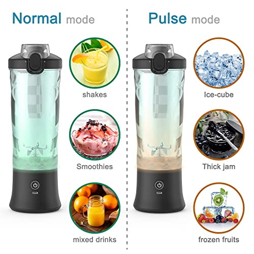 Portable Blender, Personal Size Blender for Shakes and Smoothies with 6 Blade Mini Blender 20 Oz for Kitchen,Home,Travel