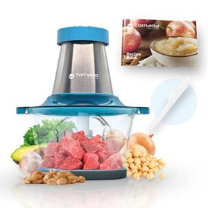 tornado electric food processor & vegetable chopper - glass food processors, meat grinder, food chopper electric, mini food processor, procesador de alimentos electrico, small blender food processor