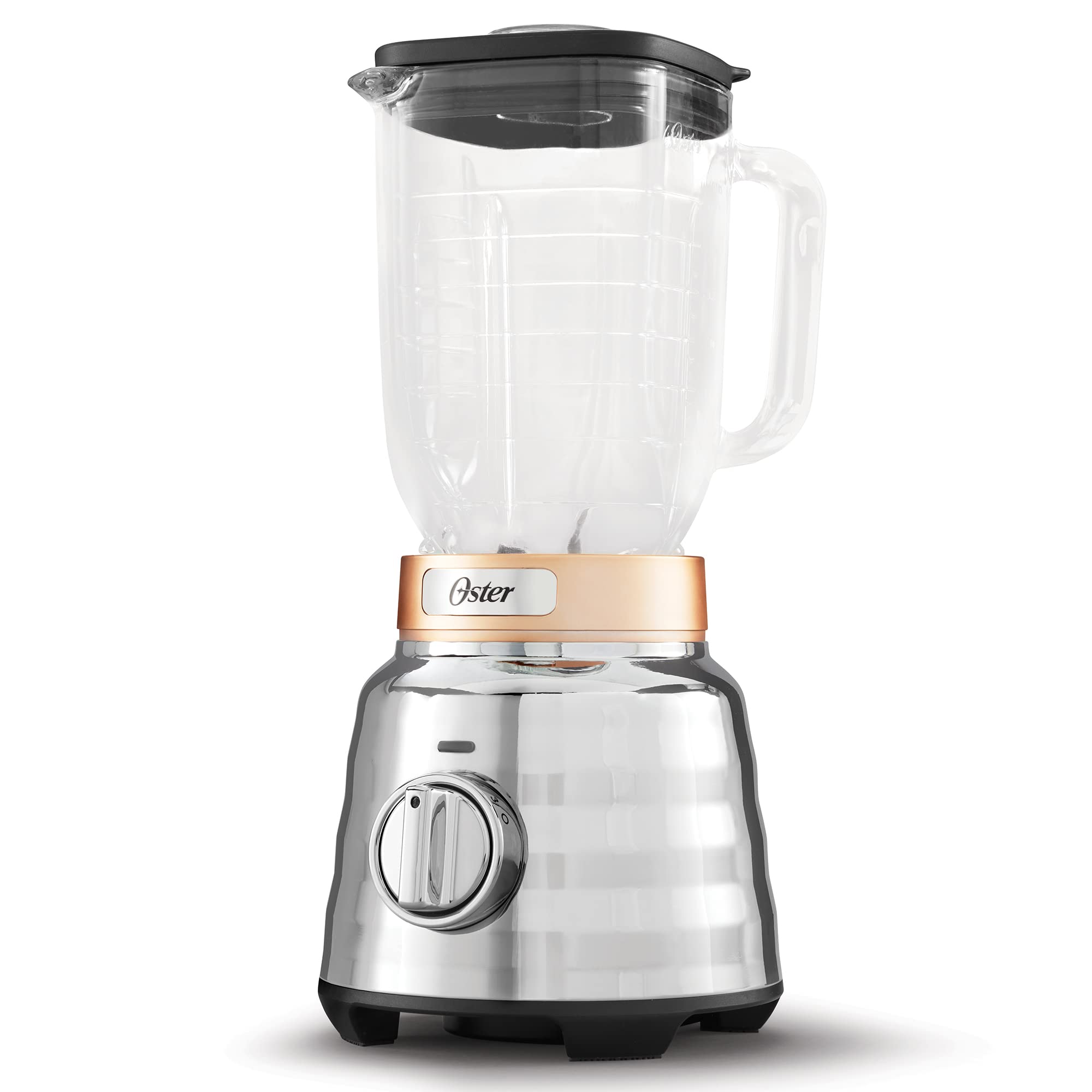 Oster Beehive Performance 3 Speed Turn Dial 7-Cup Blender, Countertop Small Kitchen Appliance with 1100 Watt Motor, Silver/Copper