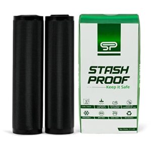 Stash Proof Vacuum Seal Rolls Large 11" x 25' (2-Pack) 5 Mil Thick Industrial Food Storage Sealer Bags (Black + Clear)