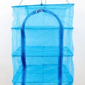 Food Dehydrator 3 Tray Hanging Drying Net/Non Electric/For Drying Herbs, Fruits, Vegetables, Fish (15.7 x 15.7 x 21.5 Inches, Blue)