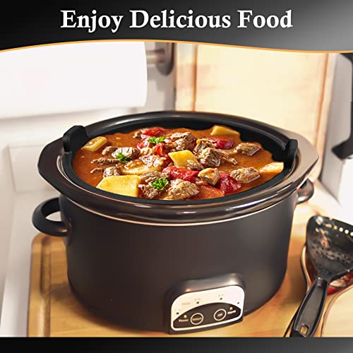 Kilrygh 4 QT Slow Cooker Liners, Silicone Crock Pot Liners fit Crock-Pot 4 Quart Oval Slow Cooker, Reusable Leakproof Silicone Crockpot Liner, Dishwasher Cleanable Crockpot Liner