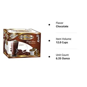 Dairy Free, Hot Chocolate Cups, Compatible with K Cup Coffee Maker, (12 cups), Caffeine Free, Vegan