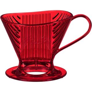 melitta signature series 1 cup pour-over coffee brewer, tritan red