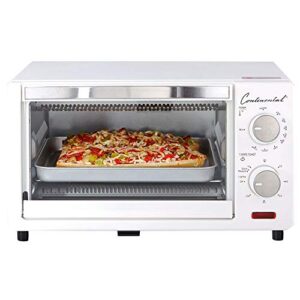 Continental Electric CE-TO101 Toaster Oven, 4 Slice, White